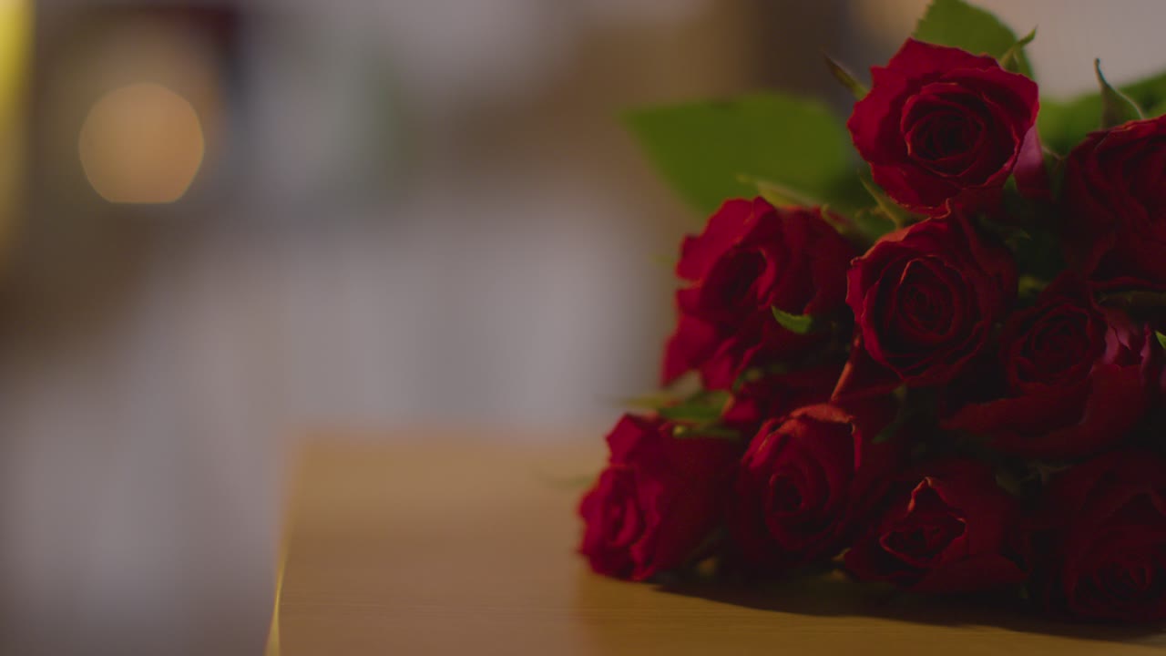 Free stock video - Close up of bunch of red roses for valentines day on ...