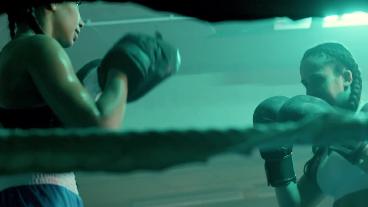 Free stock video - Two caucasian female boxers training in boxing gym ...