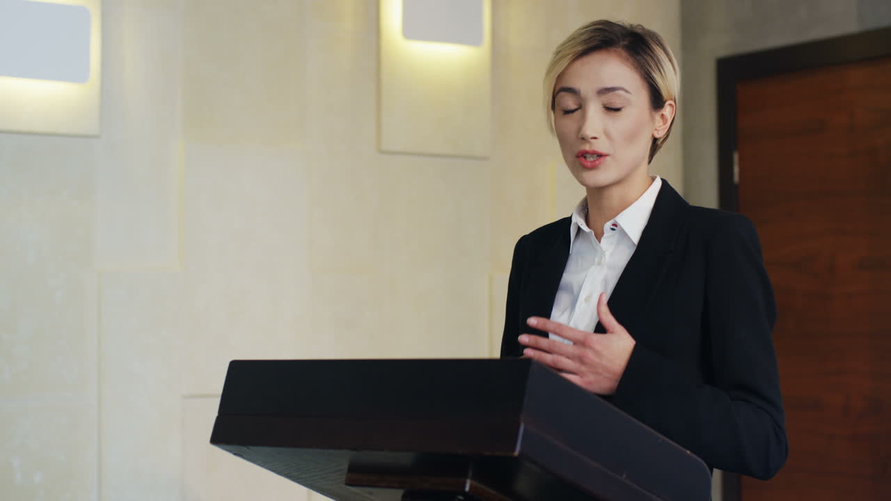 Free stock video - Close-up view of caucasian businesswoman wearing ...