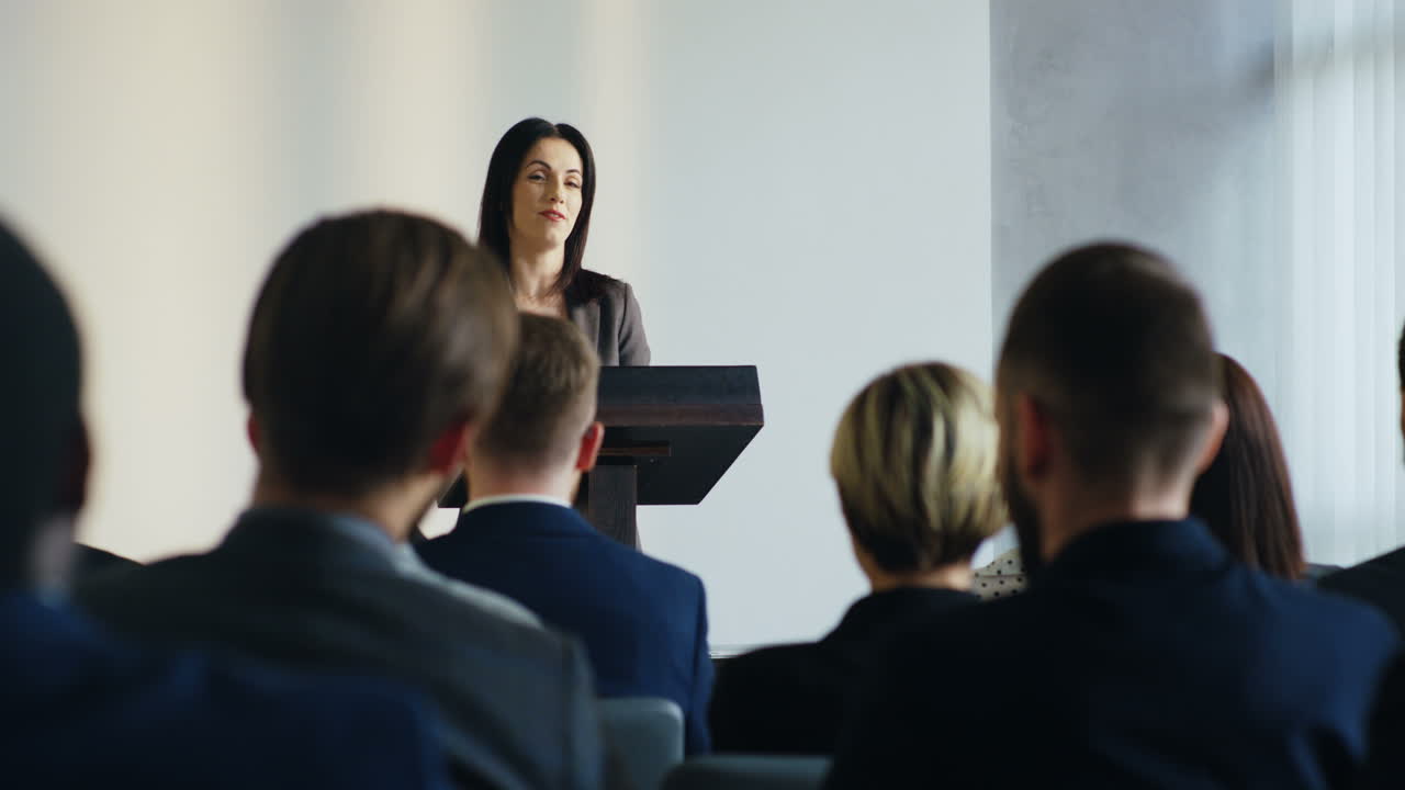 Free stock video - Brunette caucasian young businesswoman talking on a ...