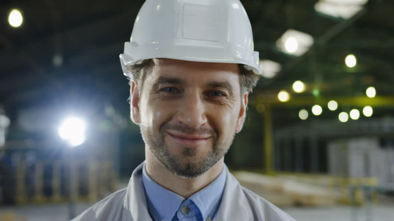 Free stock video - Close-up view of caucasian engineer wearing a helmet ...