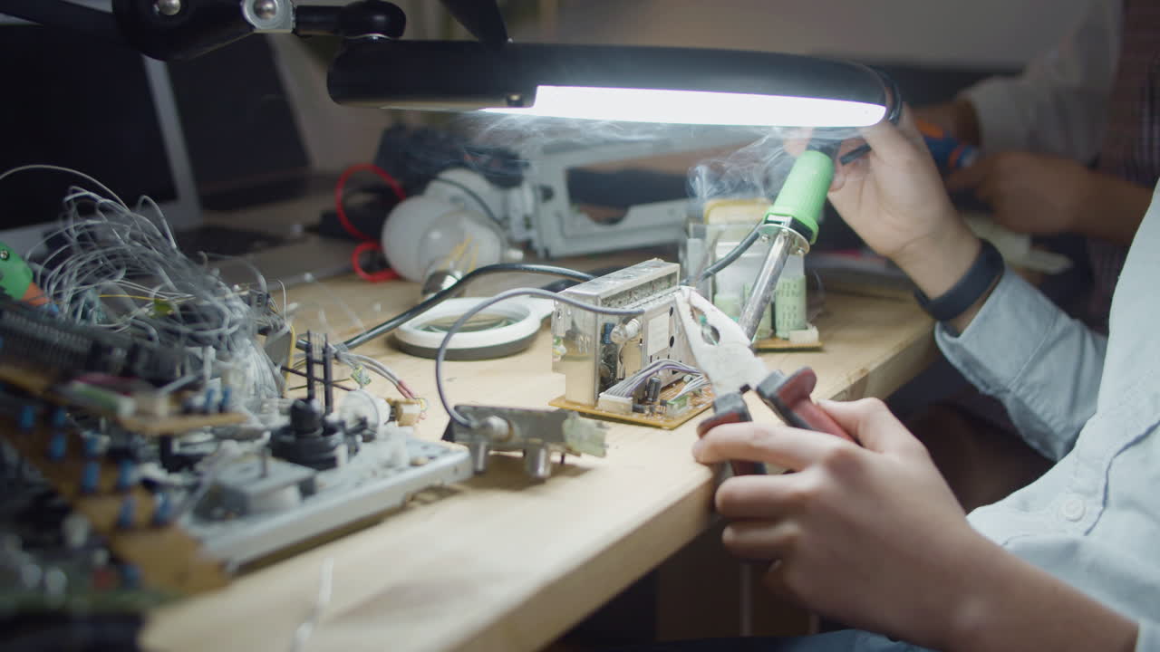 Free stock video - Children sitting at table and doing school project
