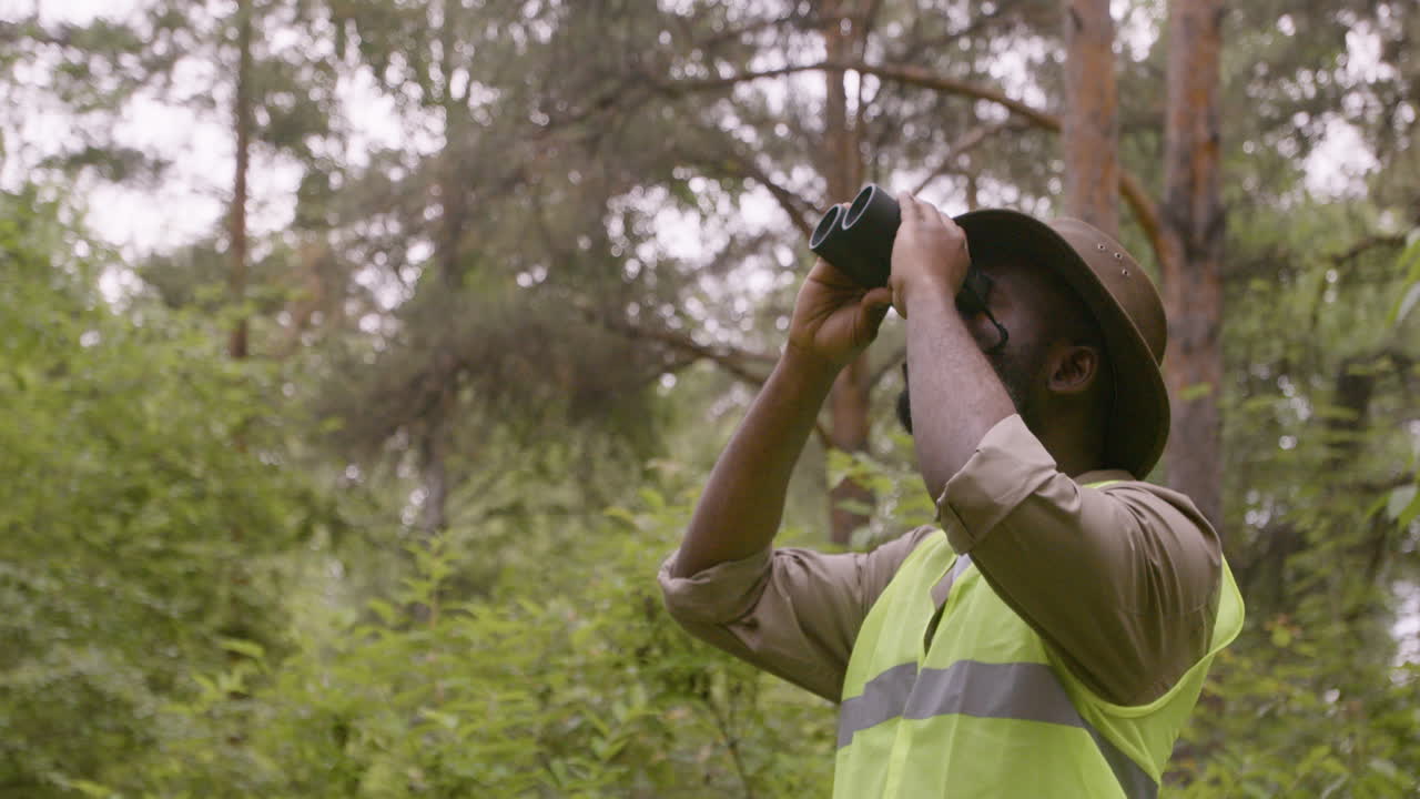 Free stock video - Side view of african american male forest warden ...