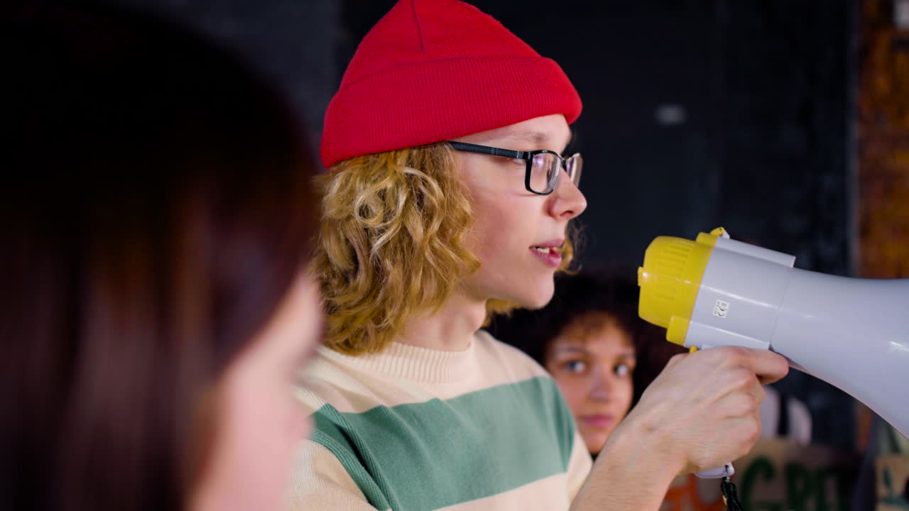 Free stock video - Young female environmental leader making a speech in ... Free stock video - Young female environmental leader making a speech in ...