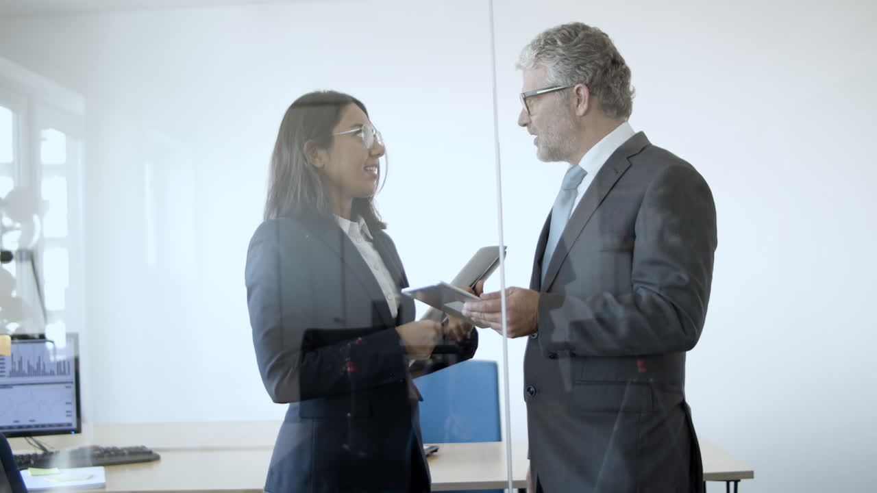 Free stock video - Friendly female manager and serious male executive ...