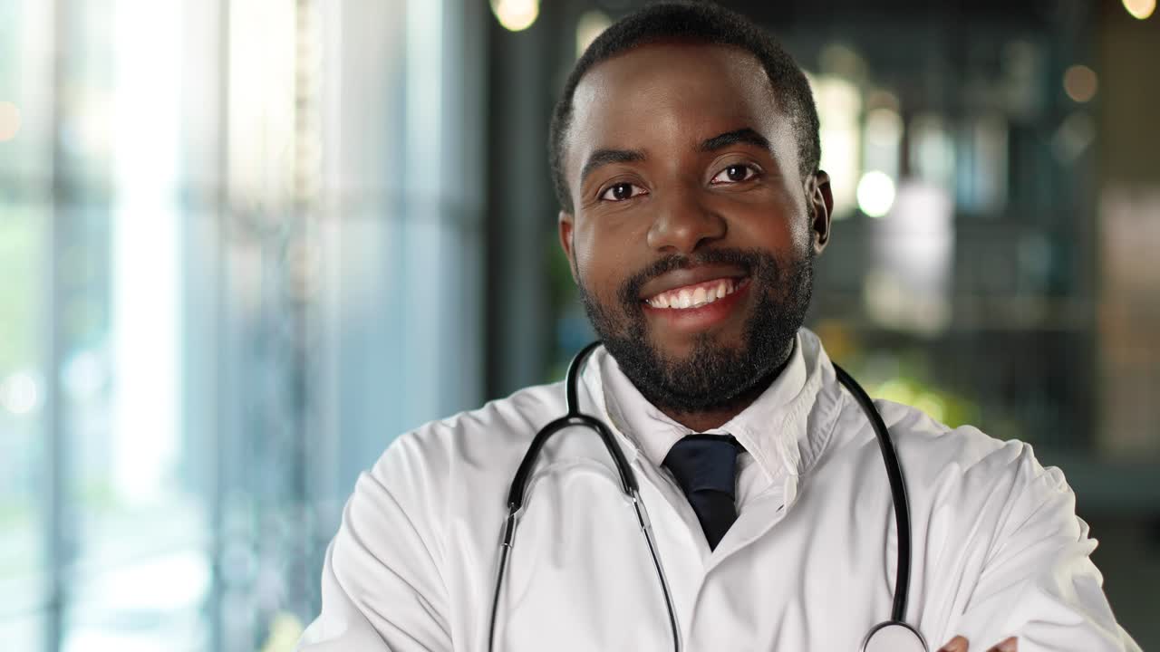Free stock video - Portrait of african american doctor with stethoscope ...