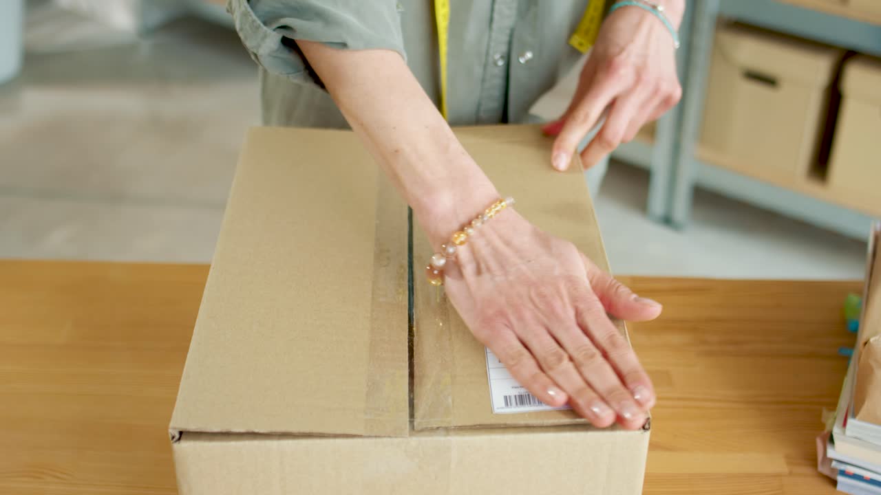 Free stock video - Close-up view of female hands wrapping a parcel ...