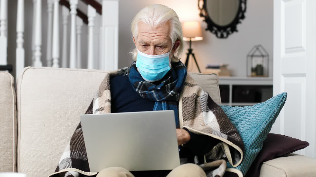 Free stock video - Portrait of sick man wearing a surgical mask and ...