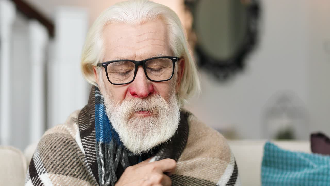 Free stock video - Close up portrait of sick man coughing and not ...