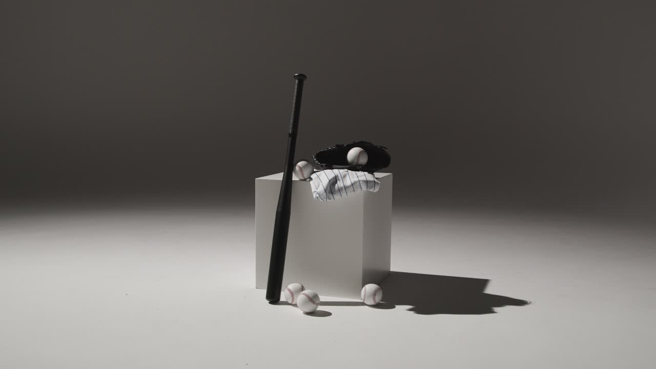 Free stock video - Studio baseball still life with bat ball catchers ...