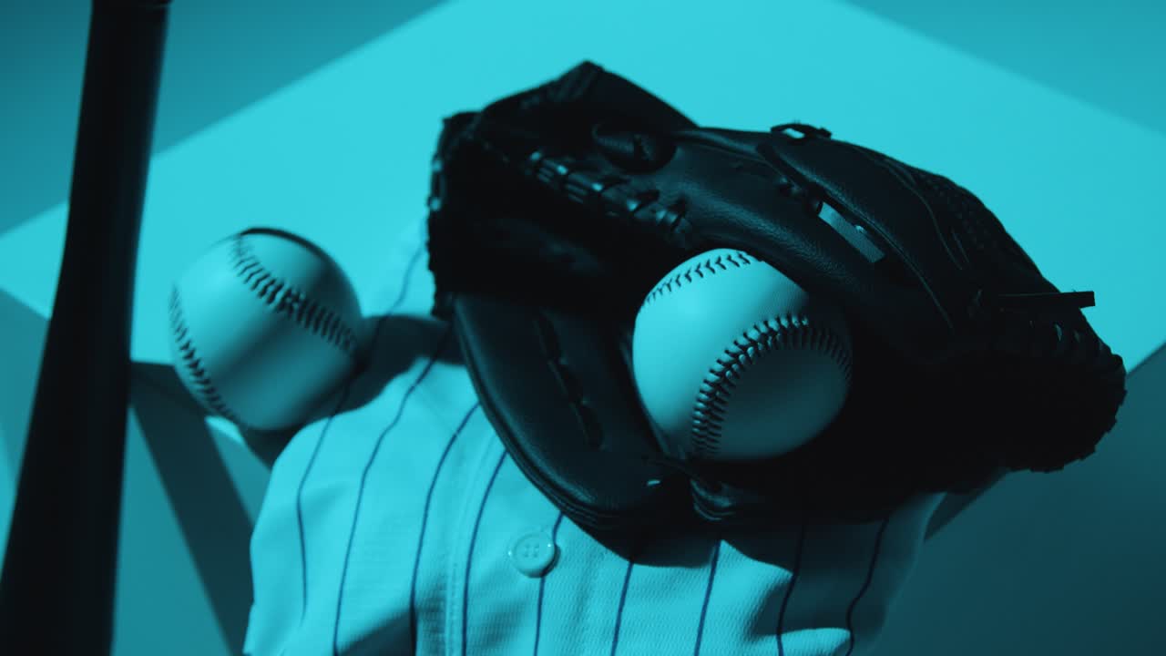 Free stock video - Close up studio baseball still life with bat ball ...