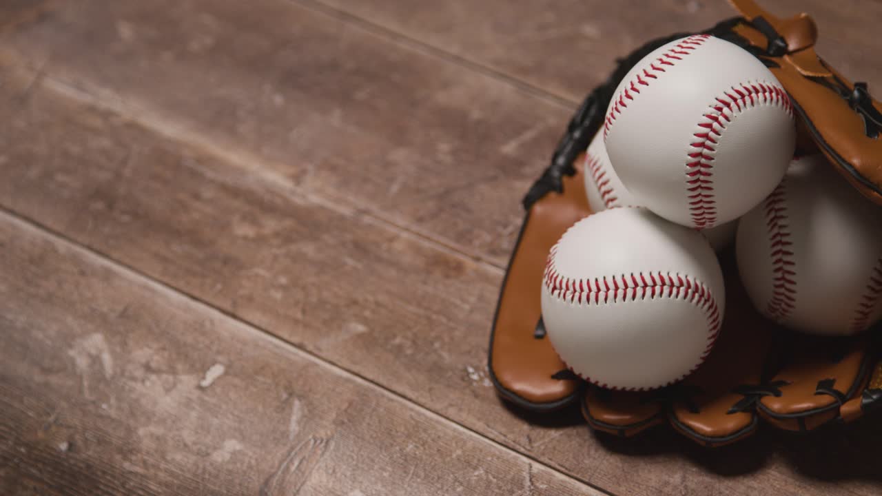 Free stock video - Close up studio baseball still life with ball in ...