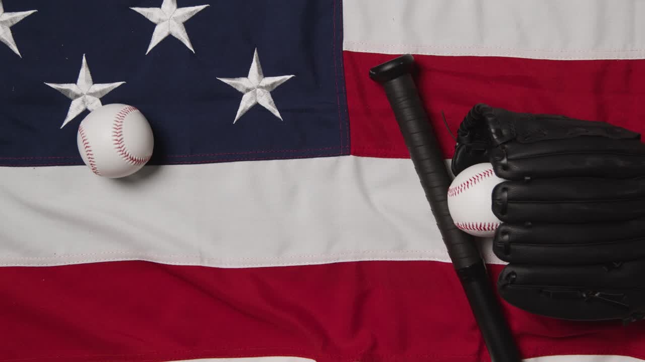 Free stock video - Overhead baseball still life with bat and catchers ...