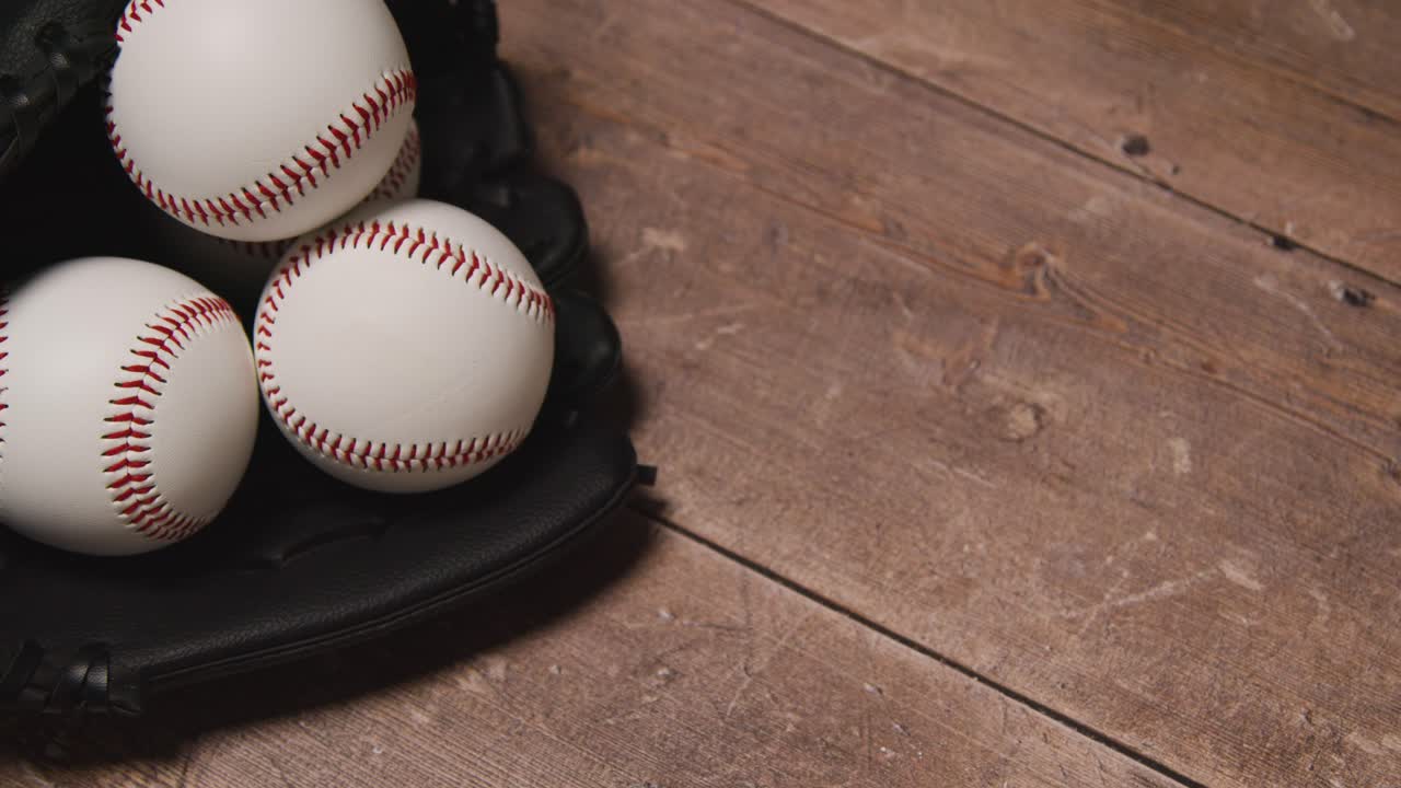 Free stock video - Overhead studio baseball still life with balls in ...