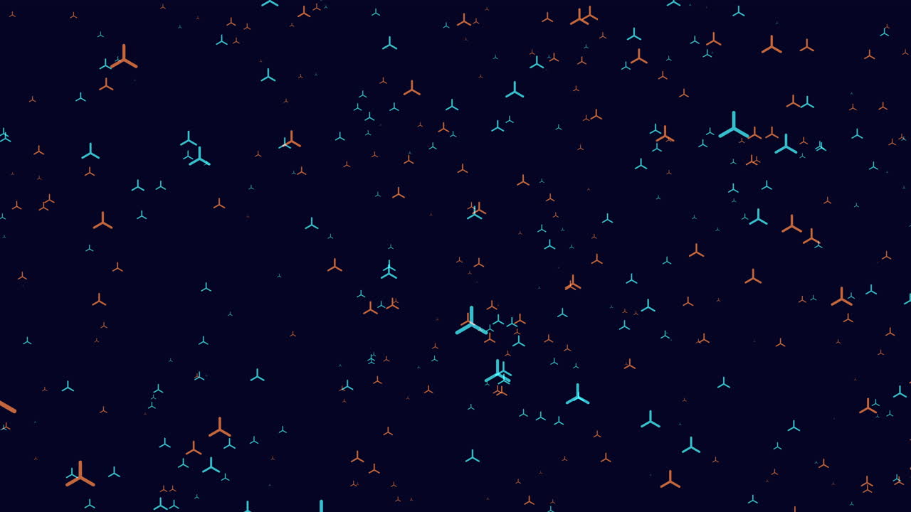 Premium stock video - Seamless floating dots blue and orange circular pattern