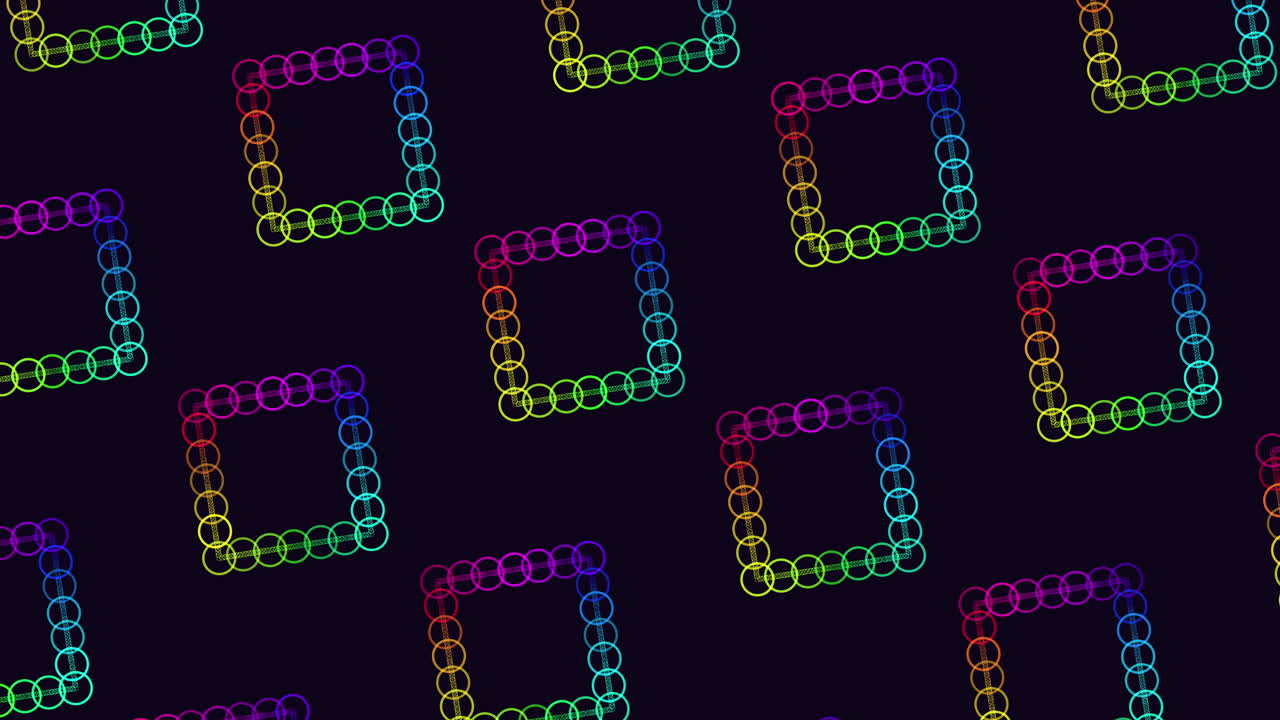 Premium stock video - Neon futuristic cubes pattern with rainbow rings ...