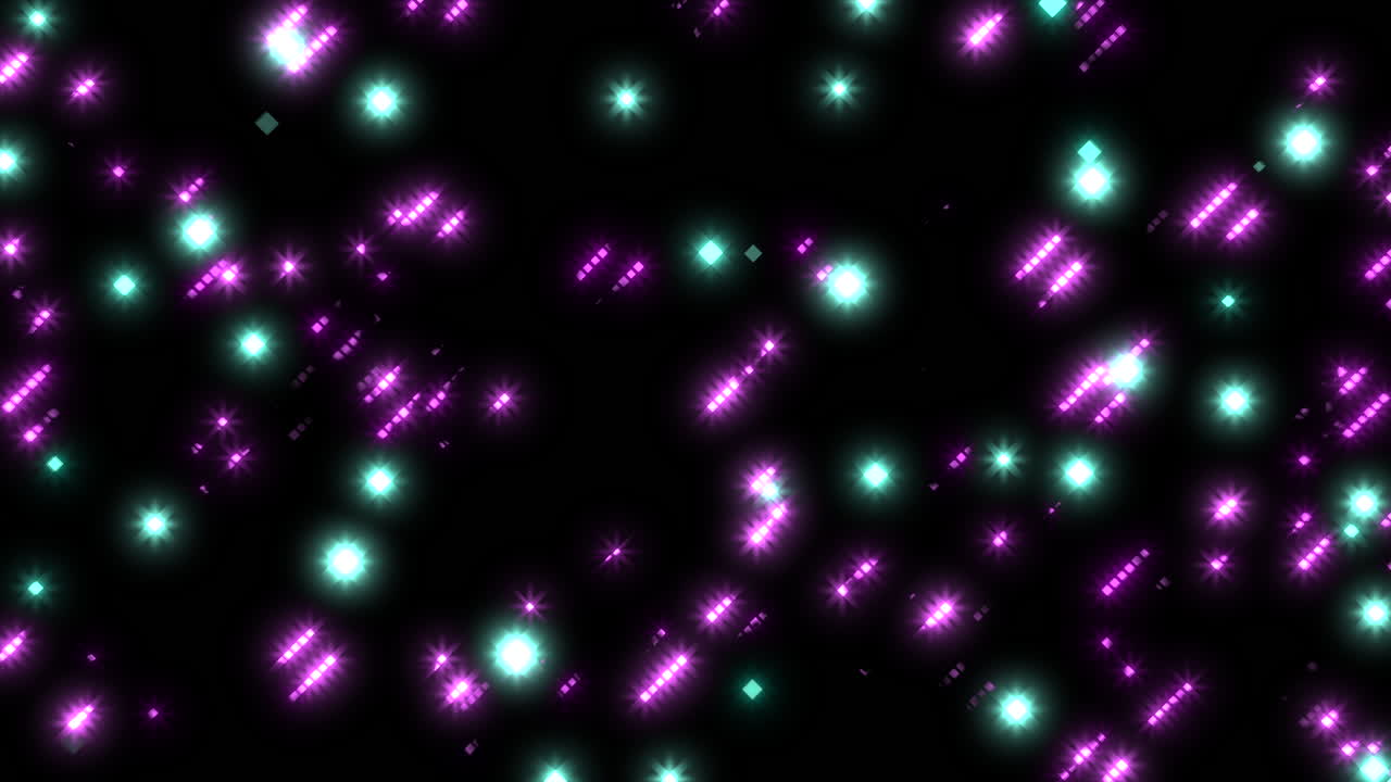 Premium stock video - Rainbow digital dots pattern on computer screen