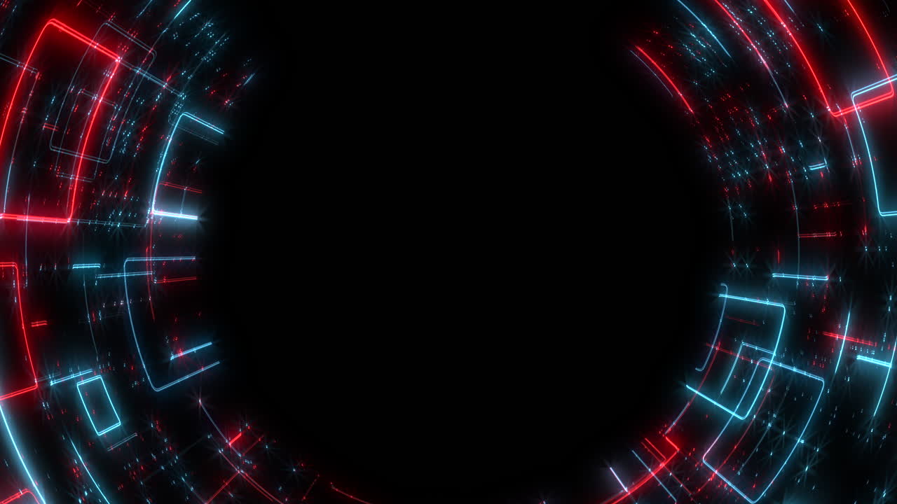 Premium stock video - Computer screen with digital neon led lines and ...