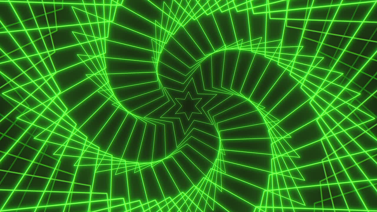 Premium stock video - Pulse trace neon green stars in helix on black gradient