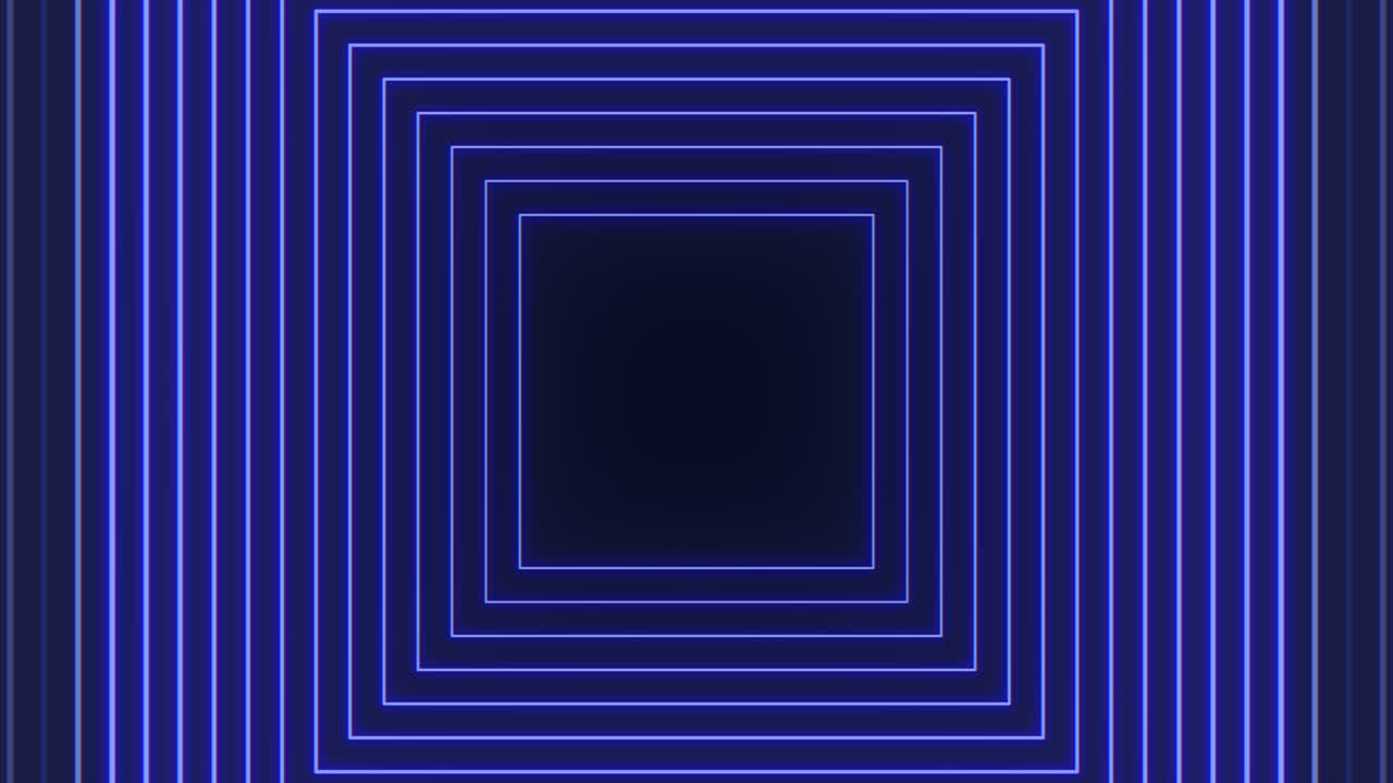 Premium stock video - A blue square with neon lines