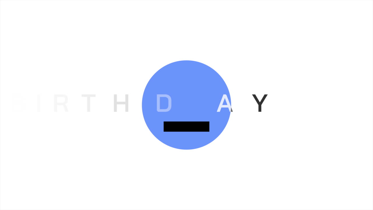 Premium stock video - Happy birthday text with blue circle on white ...