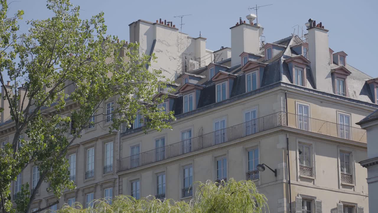 Free stock video - Close up of apartment blocks in paris france viewed ...