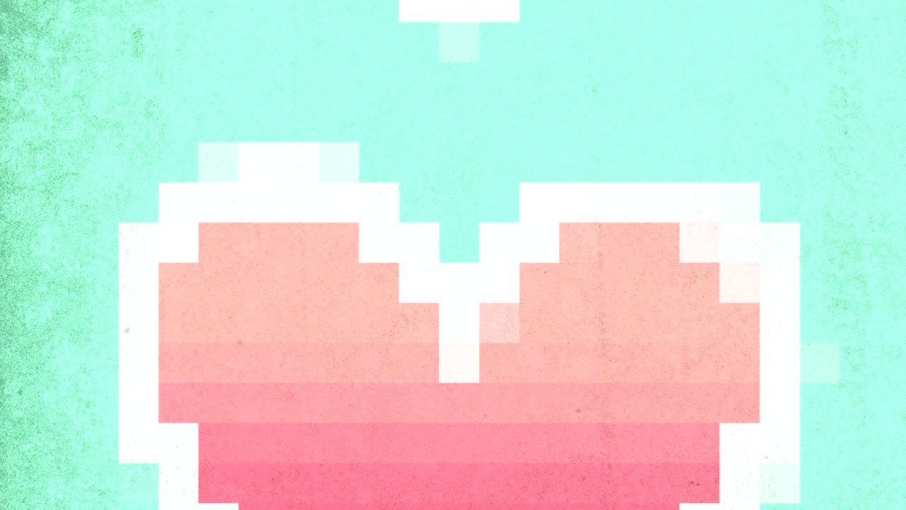 Premium stock video - Pixelated heart colorful squares form love symbol