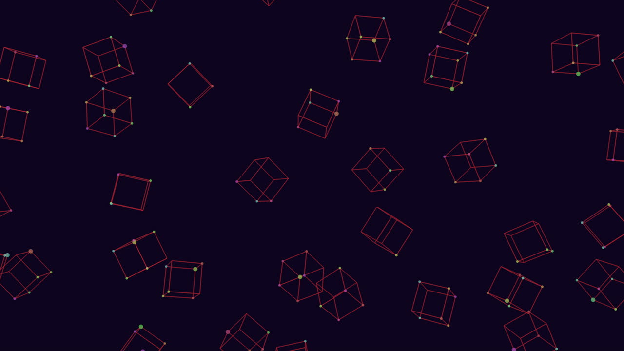 Premium stock video - Colorful grid of squares red and blue pattern