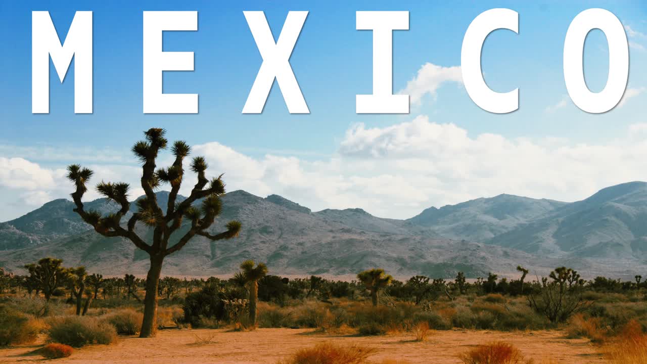 Free stock video - Typical mexican desert scene overlaid with animated ...