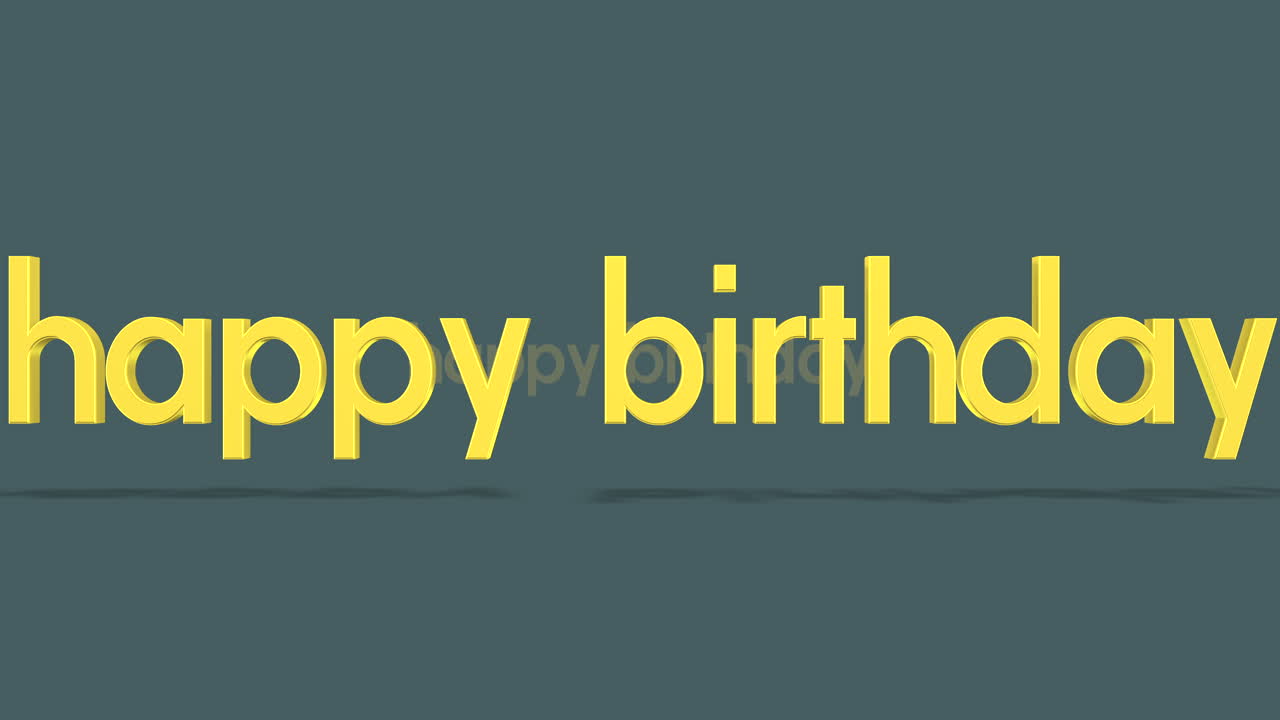 Premium stock video - Rolling happy birthday text on green gradient