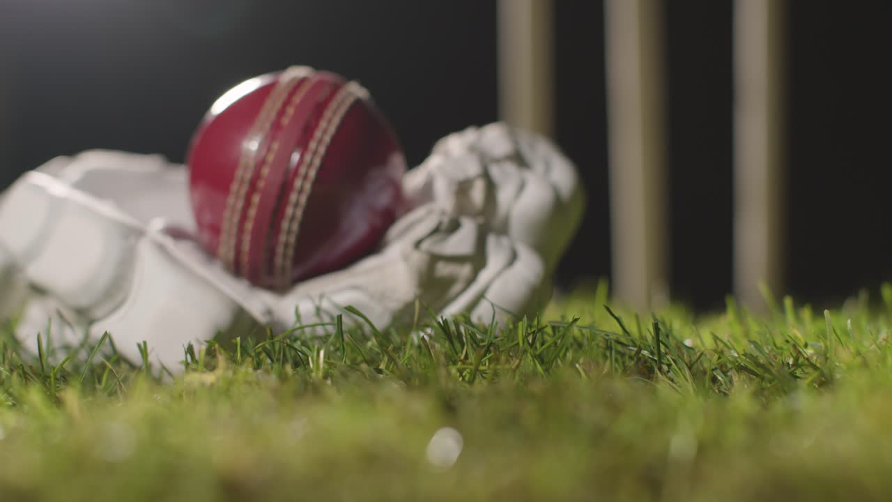 Free stock video - Cricket still life with close up of ball lying in ...