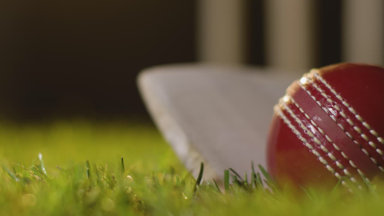 Free stock video - Cricket still life with close up of ball and bat ...