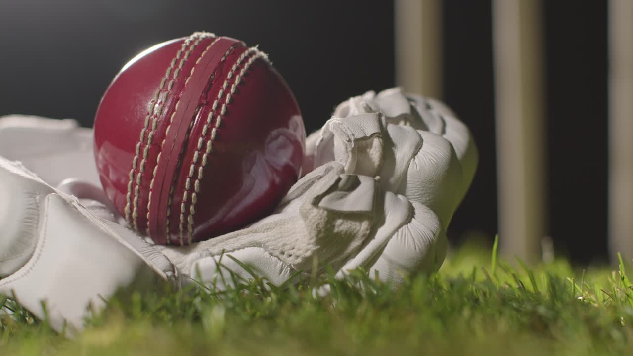 Free stock video - Cricket still life with close up of ball lying in ...