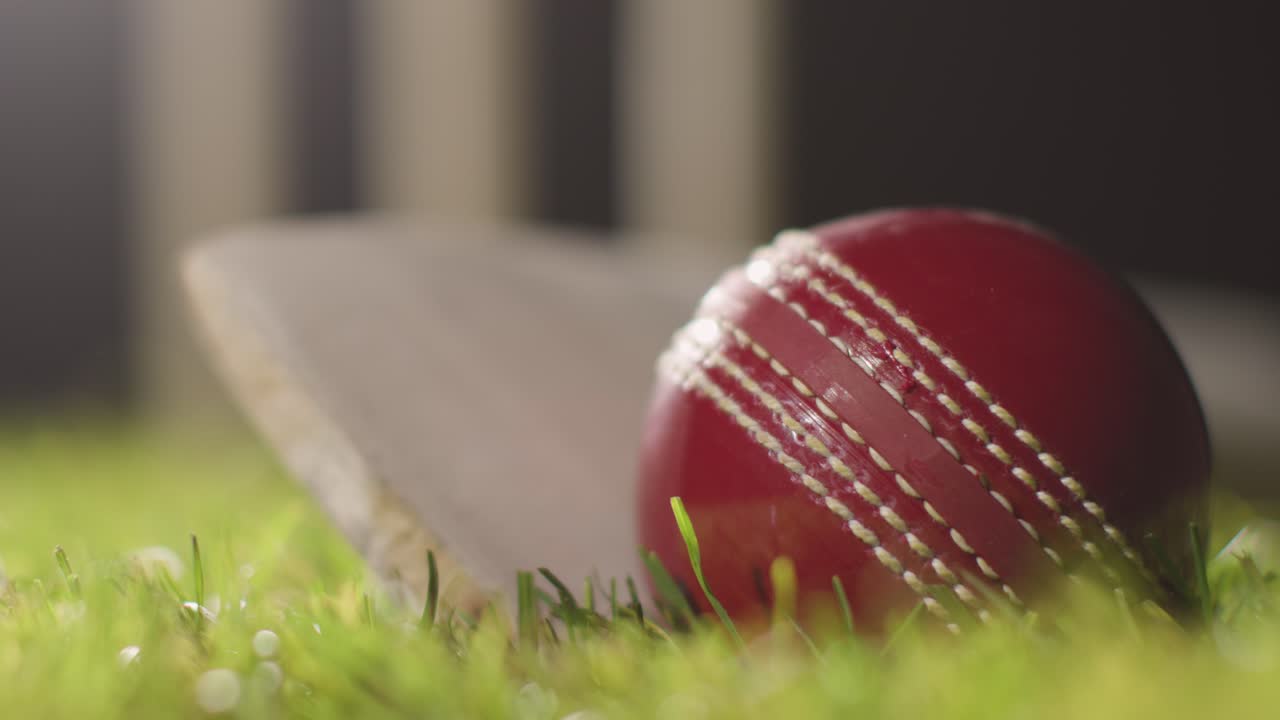 Free stock video - Cricket still life with close up of ball and bat ...
