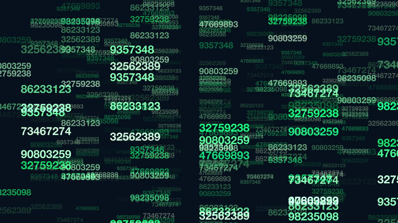 Premium stock video - Matrix neon binary code from numbers in dark space