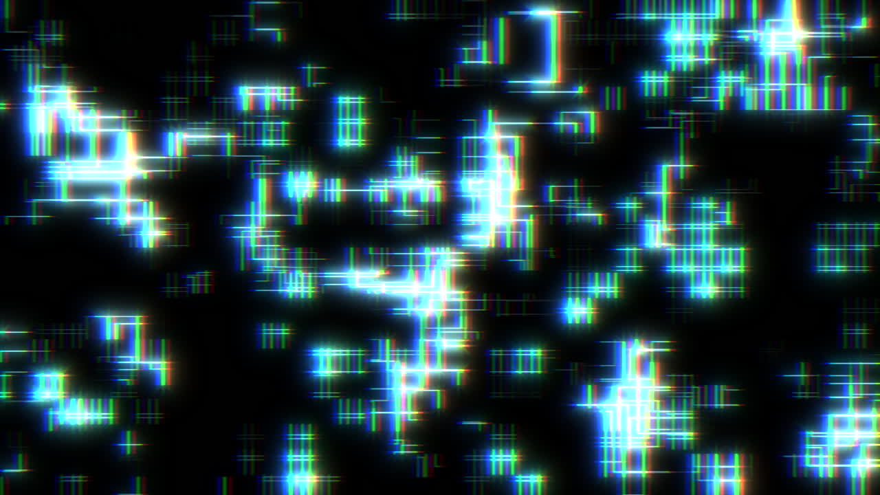 Premium Stock Video Digital And Neon Lines With Glitch In Rows 