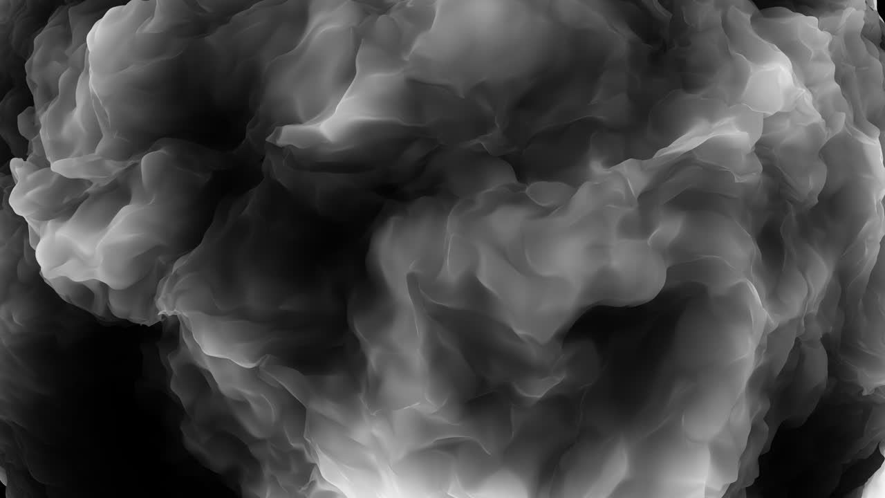 Premium stock video - Flowing dark mystical black smoke on black space