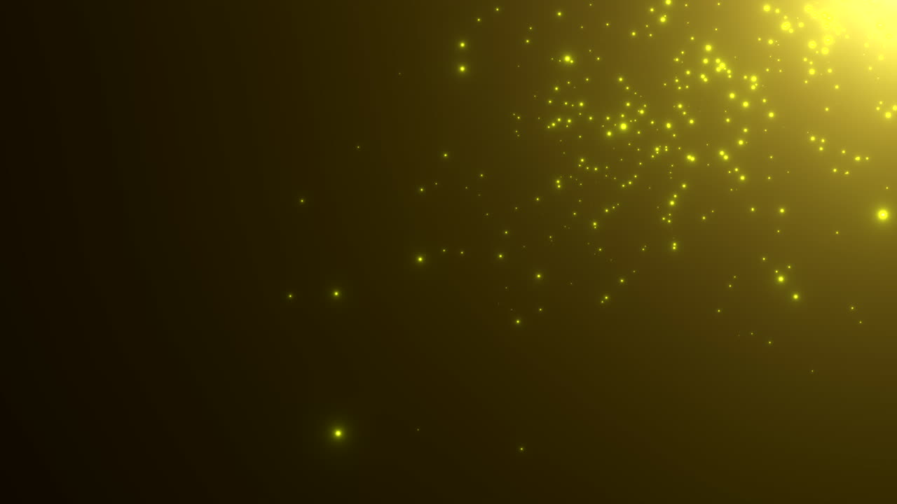 Premium stock video - Cinematic yellow stars fields and fly glitters in ...