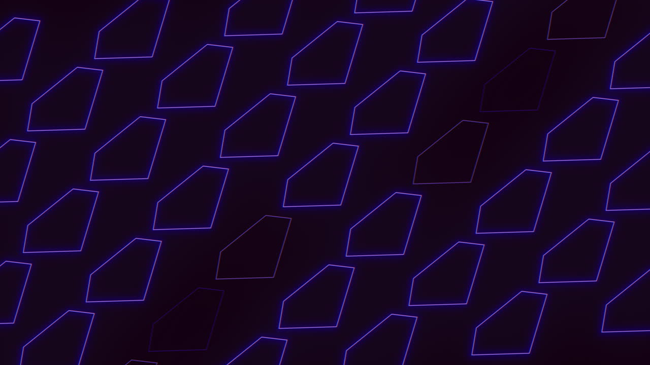 Premium stock video - Purple neon diamond in rows on black gradient