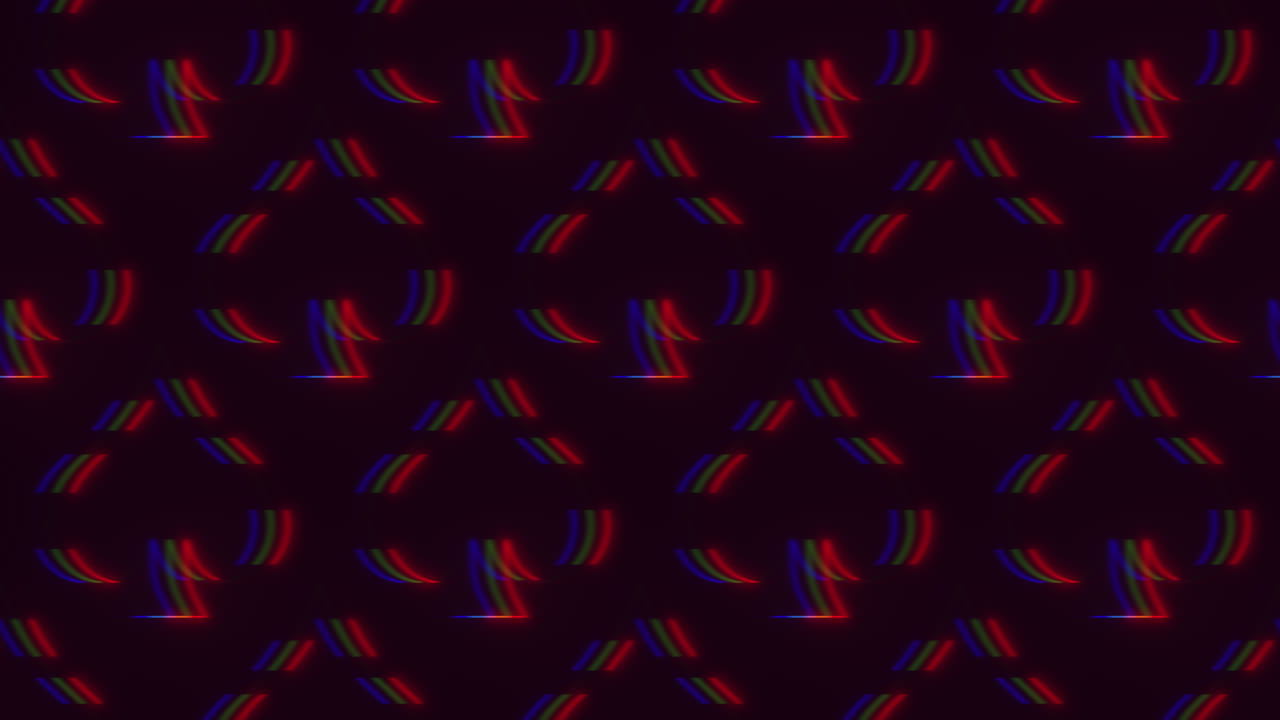 Premium stock video - Lines pattern with motion rainbow neon light in rows on black gradient