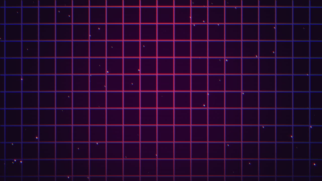Premium stock video - Retro neon grid pattern in dark space 1