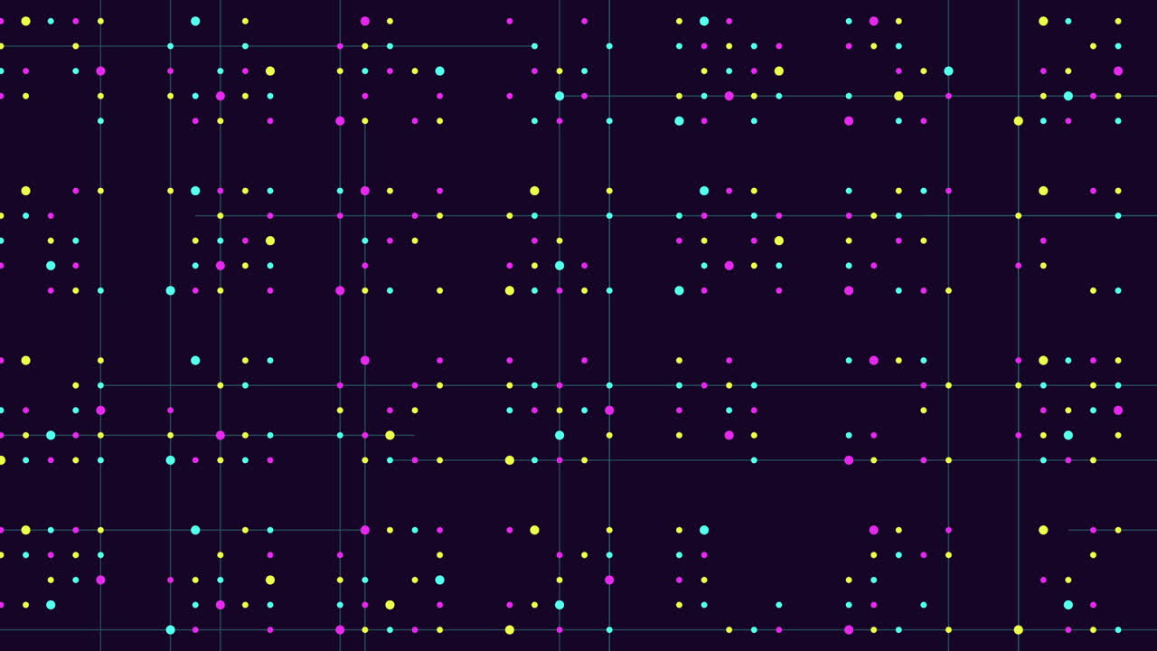 Premium stock video - Connected small dots and lines on dark space 1