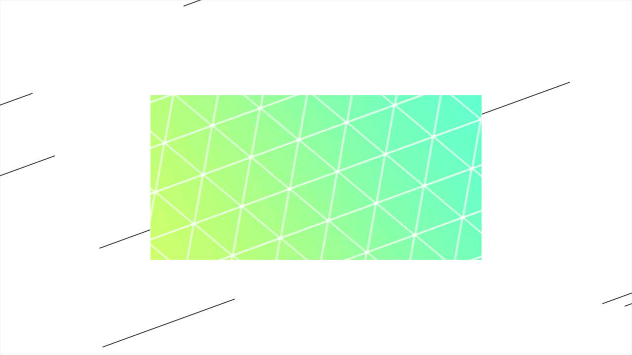 Premium stock video - Green triangles pattern with lines on white gradient