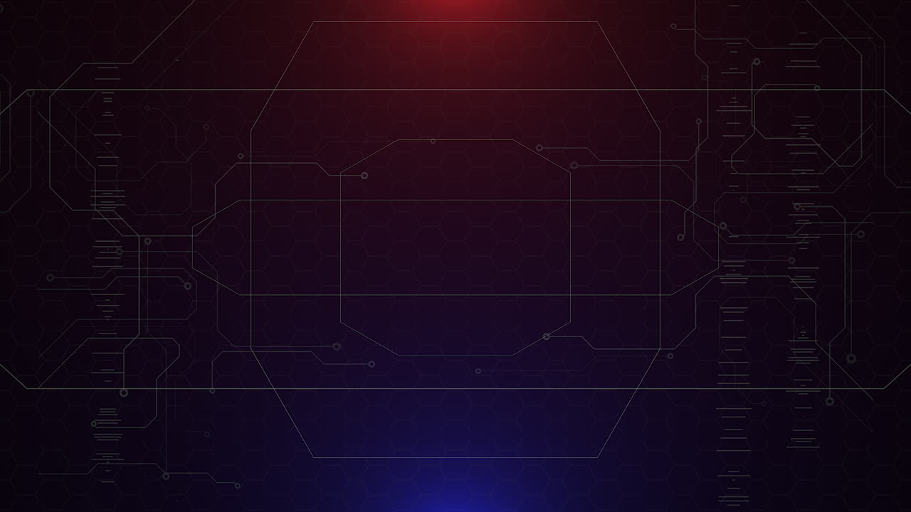 Premium stock video - Computer screen with grid and hud elements