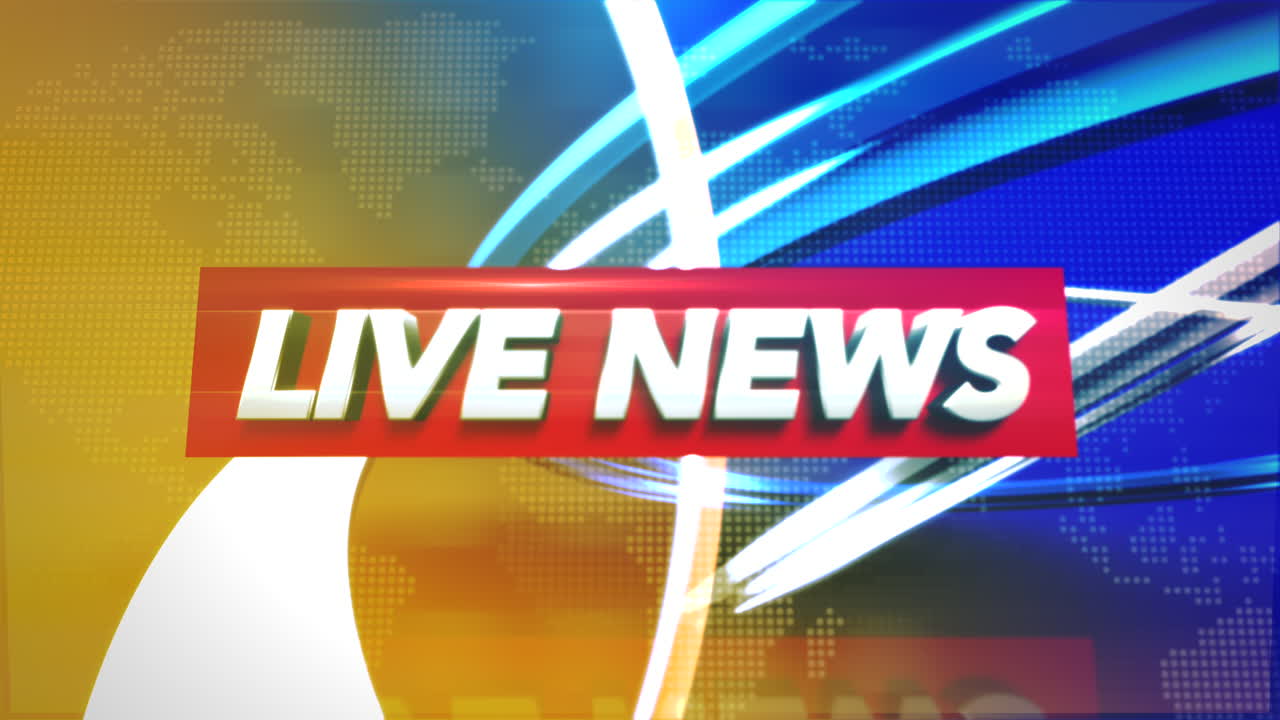 Premium stock video - Live news with circles and map elements in news ...