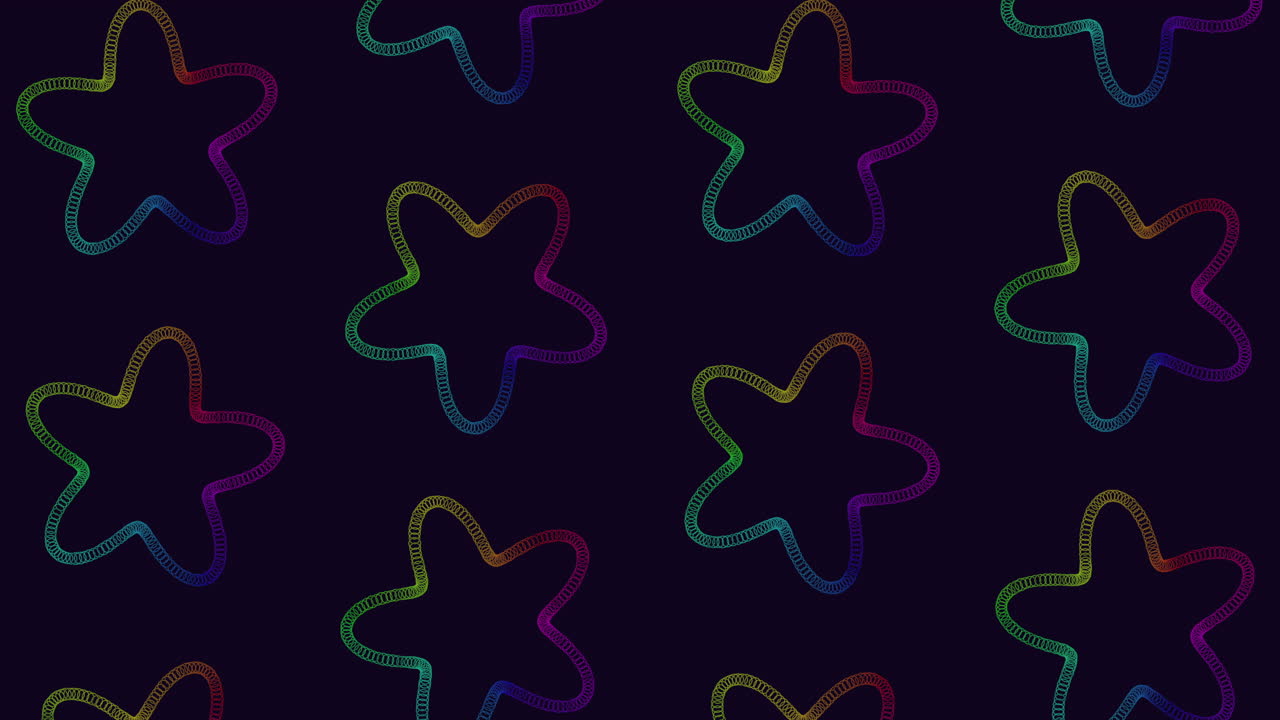 Premium stock video - Rainbow illusion abstract stars pattern on black ...