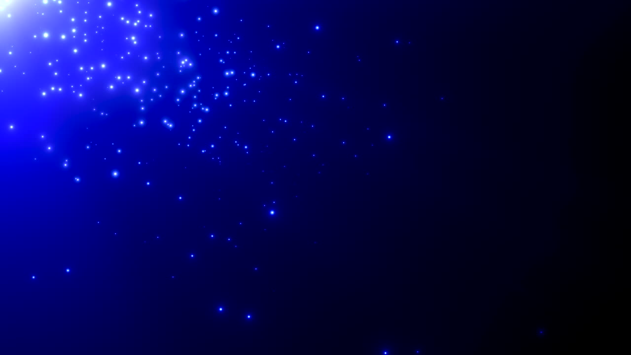 Premium stock video - Flying random blue stars and space dust in black ...
