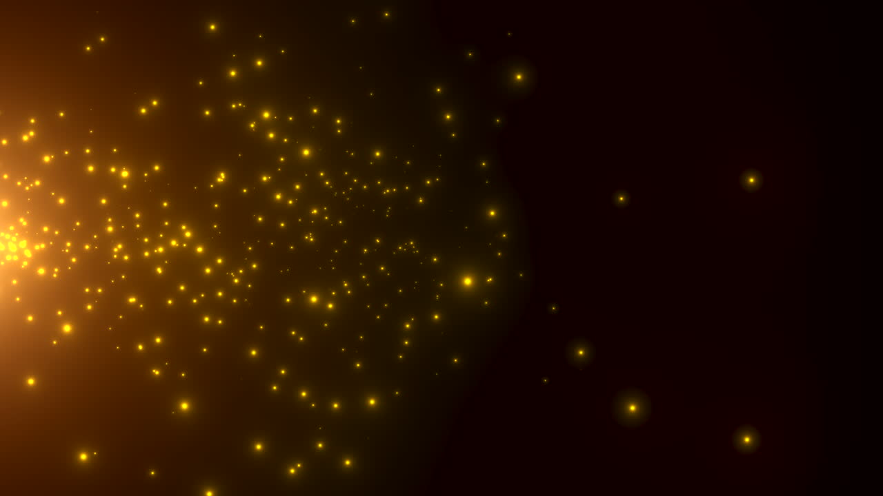 Premium stock video - Flying random gold stars and space dust in black ...