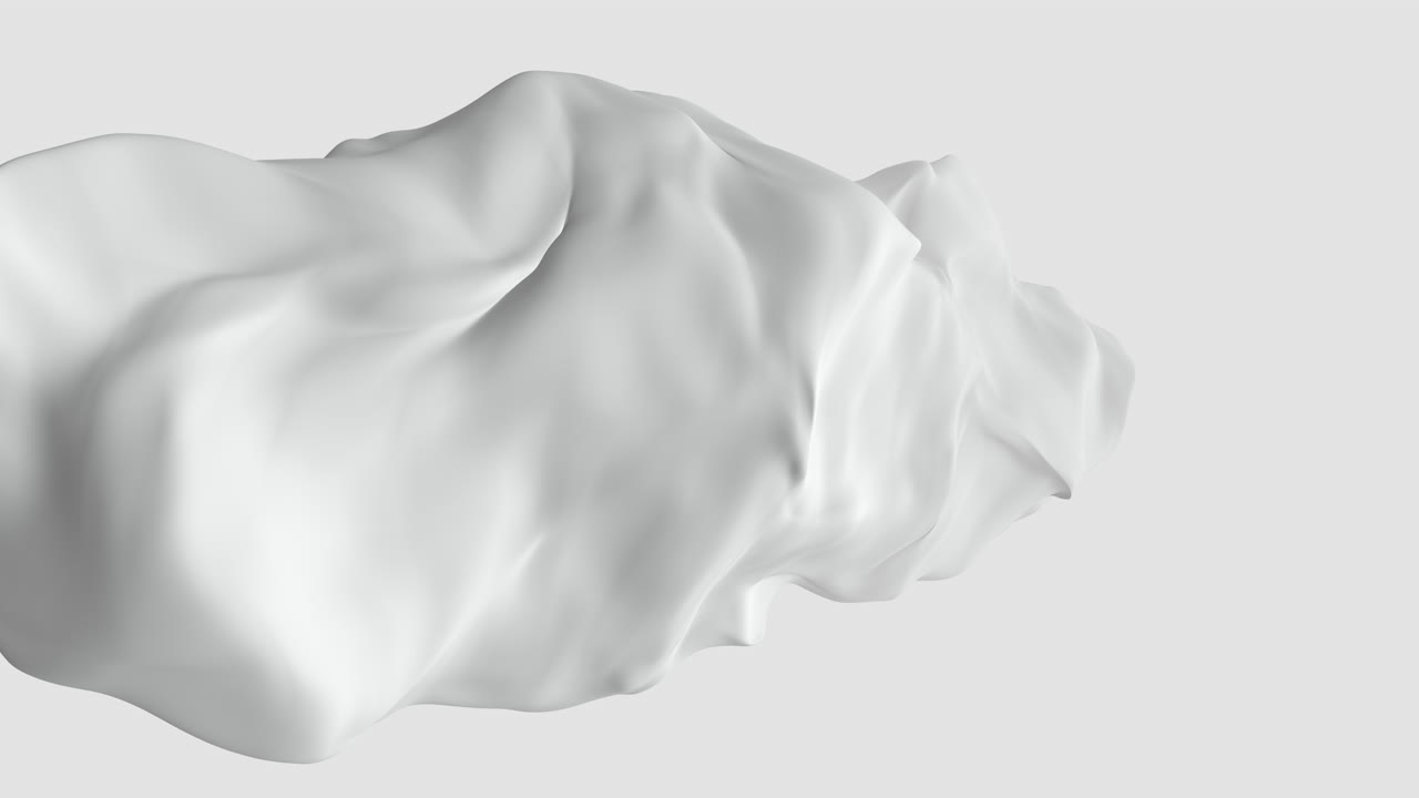 Premium stock video - Liquid and flowing white geometric form on white ...