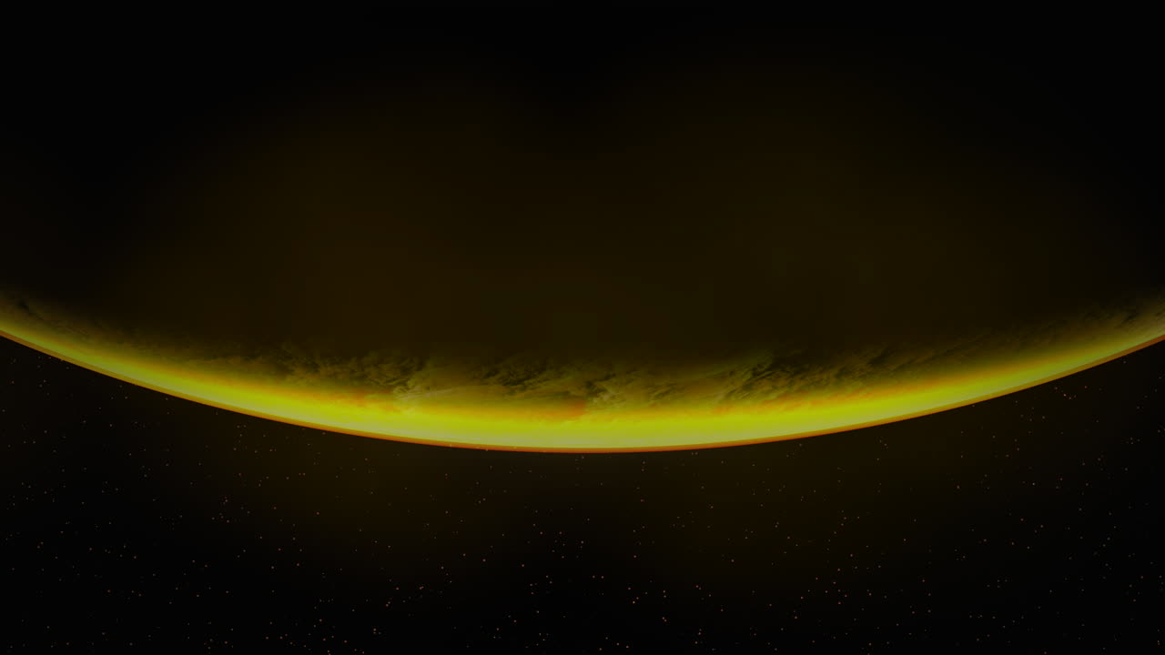 Premium stock video - Yellow planet in deep galaxy